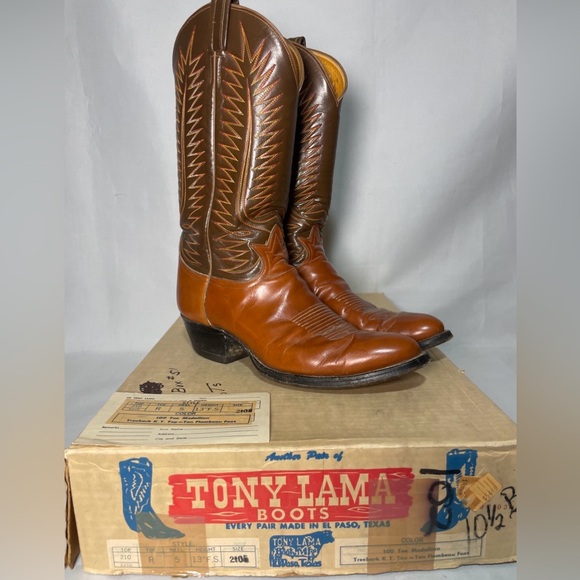 Tony Lama | Shoes | Vintage Tony Lama Leather Cowboy Boots Womens 5 B ...